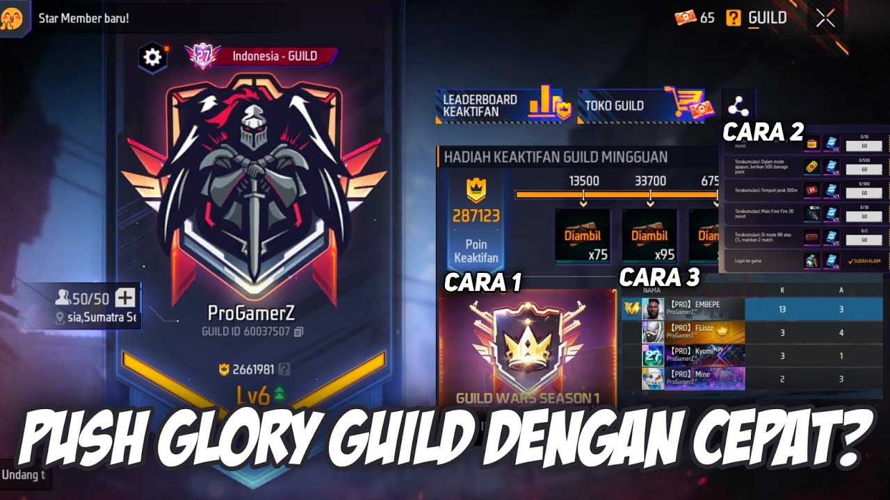 COBAIN CARA INI! PUSH GLORY GUILD DAN LEVEL GUILD DENGAN CEPAT?... - YouTube