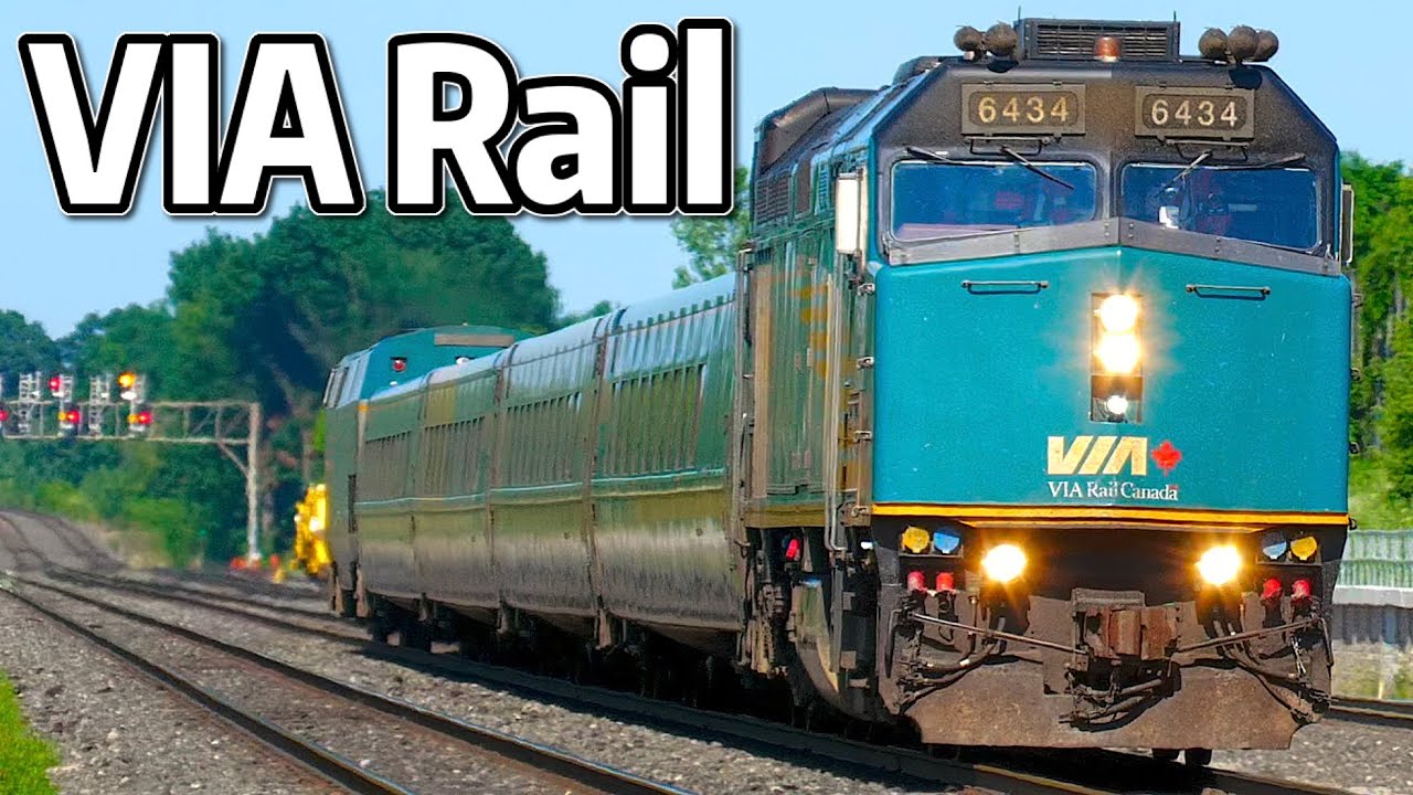 ⁴ᴷ⁶⁰ VIA Rail Corridor Trains passing the Danforth GO Station - YouTube