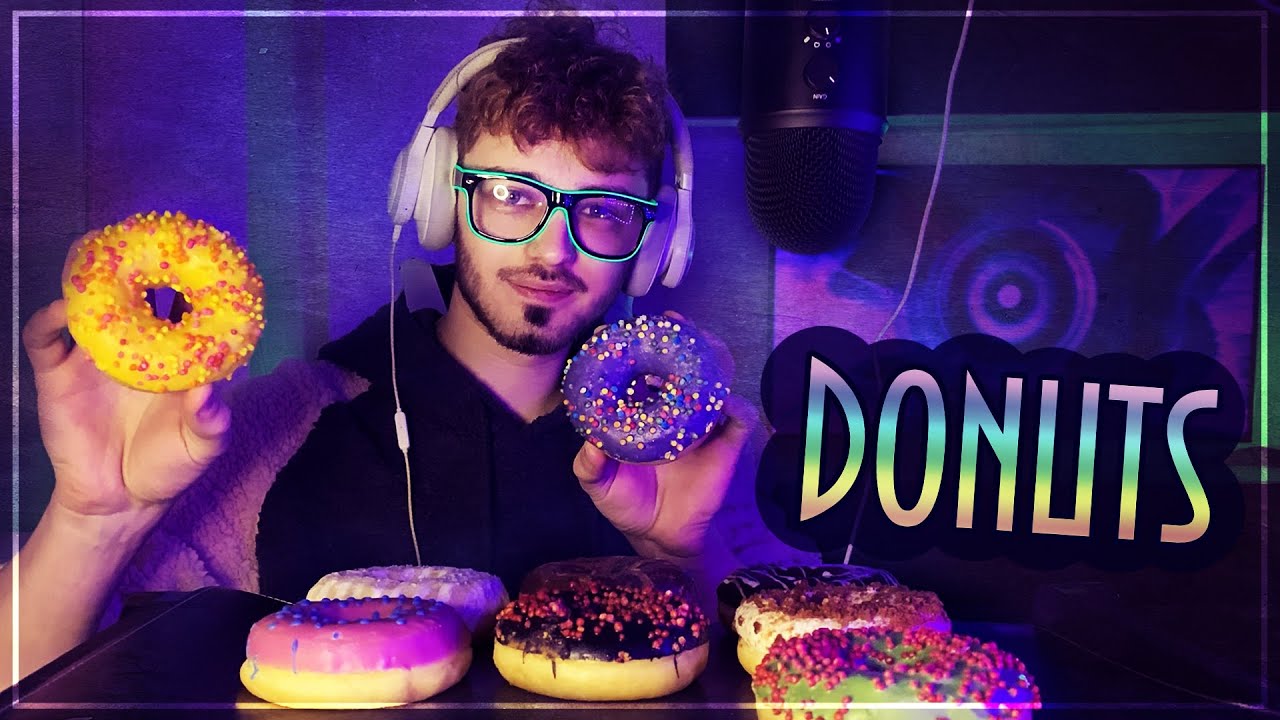 ASMR MUKBANG 먹방 9 DONUTS EATING CHALLENGE No Talking - YouTube