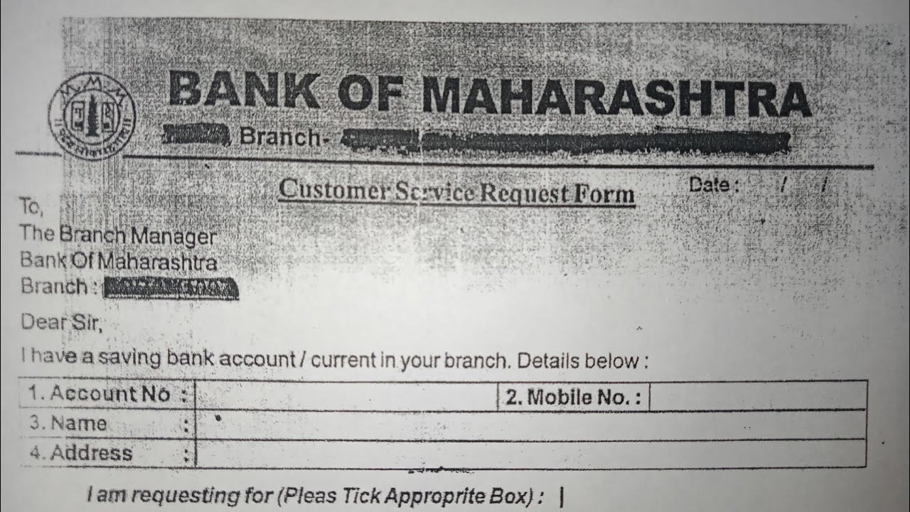 How to Fill Bank Of Maharashtra Mobile Number Registration Form ? - YouTube