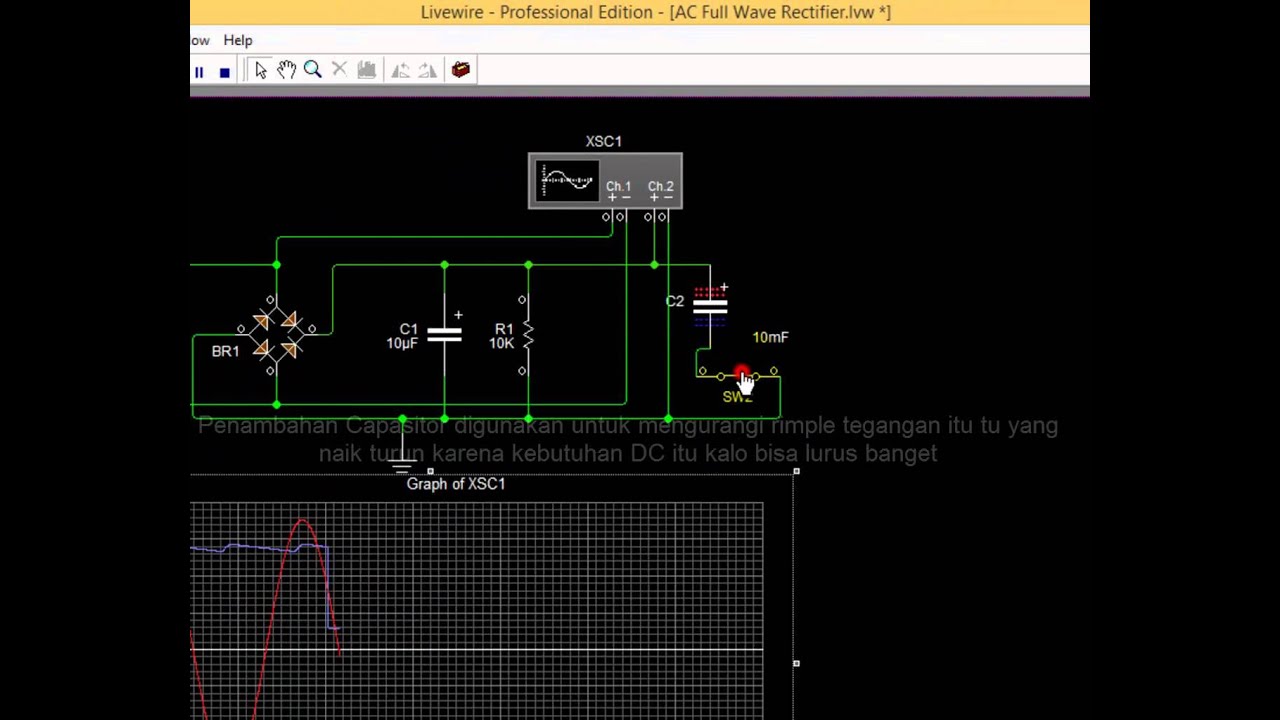 Simulasi Elektro Dasar Penyearah Gelombang Penuh - YouTube