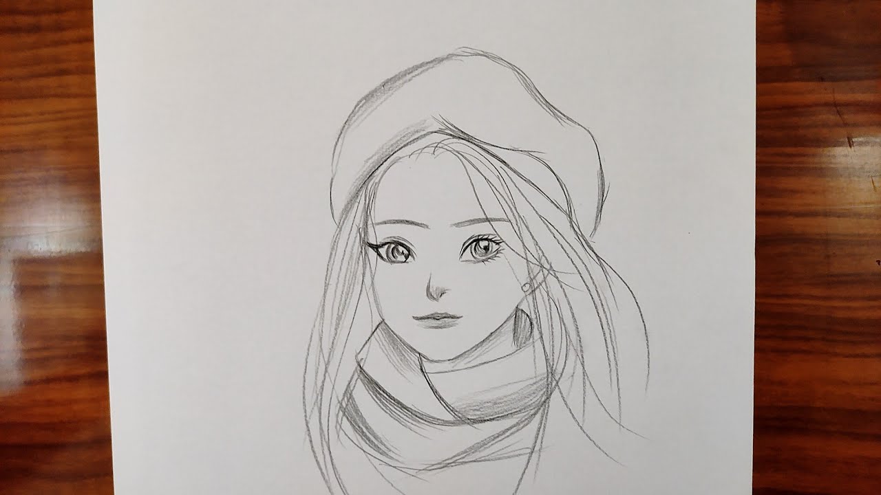 Easy beautiful animation girls pencil drawing | Animation drawing ...