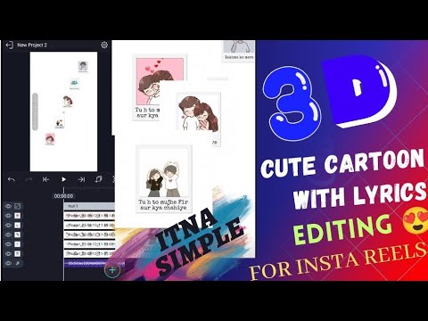 Cute Cartoon With Lyrics Editing || New Viral Editing for Insta Reels😍😍 ...