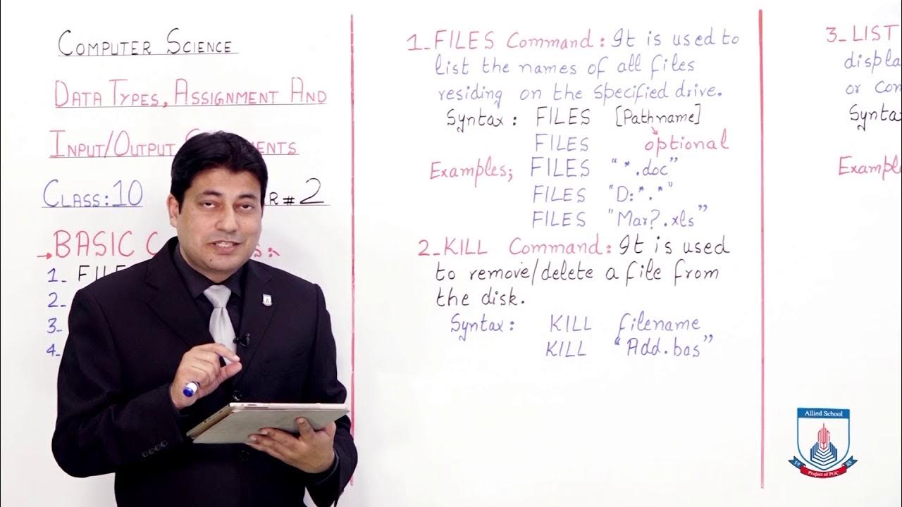 Class 10 - Computer Studies - Chapter 2 - Lecture 7 - BASIC Commands - II - Allied Schools - YouTube