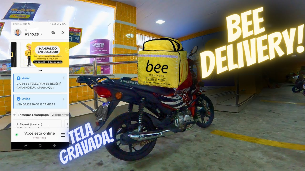 MINHA PRIMEIRA ENTREGA NA BEE DELIVERY BELÉM! (TELA GRAVADA) - YouTube