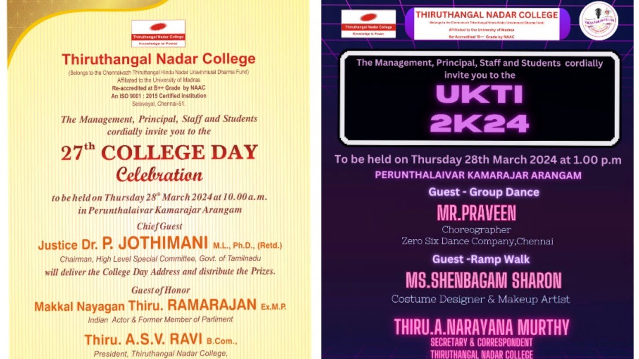 The 27th College Day & UKTI 2K24 - YouTube