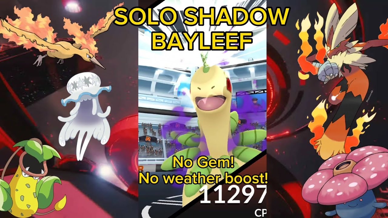 SOLO RAID SHADOW BAYLEEF | no gem & no weather boost | #pokemon # ...