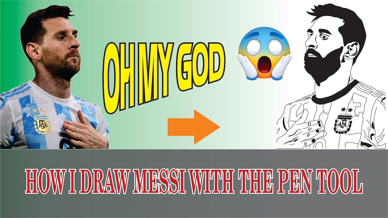 Portrait of Messi - Through the strokes of the pen tool - YouTube