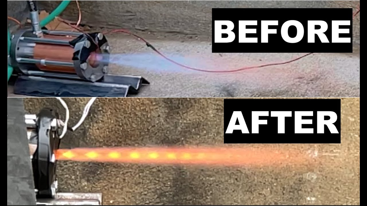 Improved liquid-fuel rocket engine test and discussion - YouTube