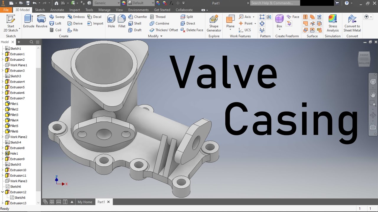 Tutorial Autodesk Inventor Membuat Casing Valve dengan Mudah dan Cepat ...