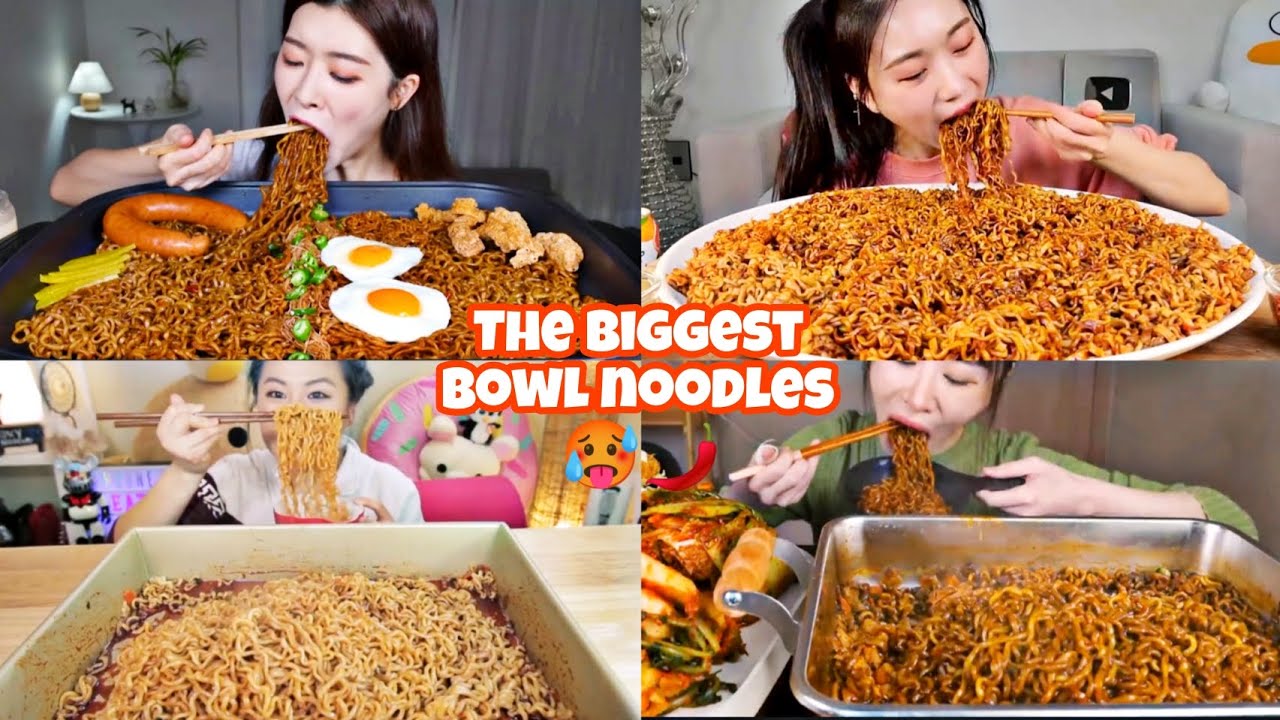 THE BIGGEST BOWL SPICY NOODLES MUKBANG COMPILATION 🤤🍜 - YouTube