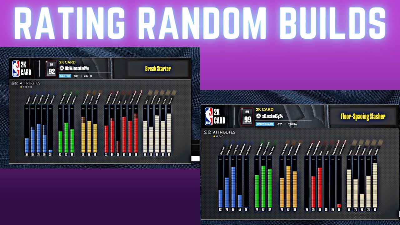 NBA 2K24 NEXT GEN RATING 2 RANDOM BUILDS IN THE CITY - YouTube