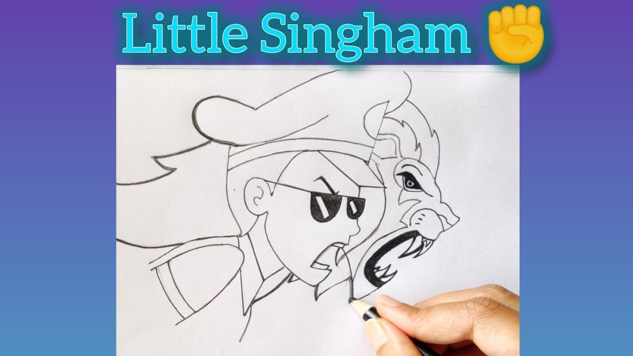 How to Draw Little Singham Desh Ka Sipahi | Step by Step Easy Drawing ...
