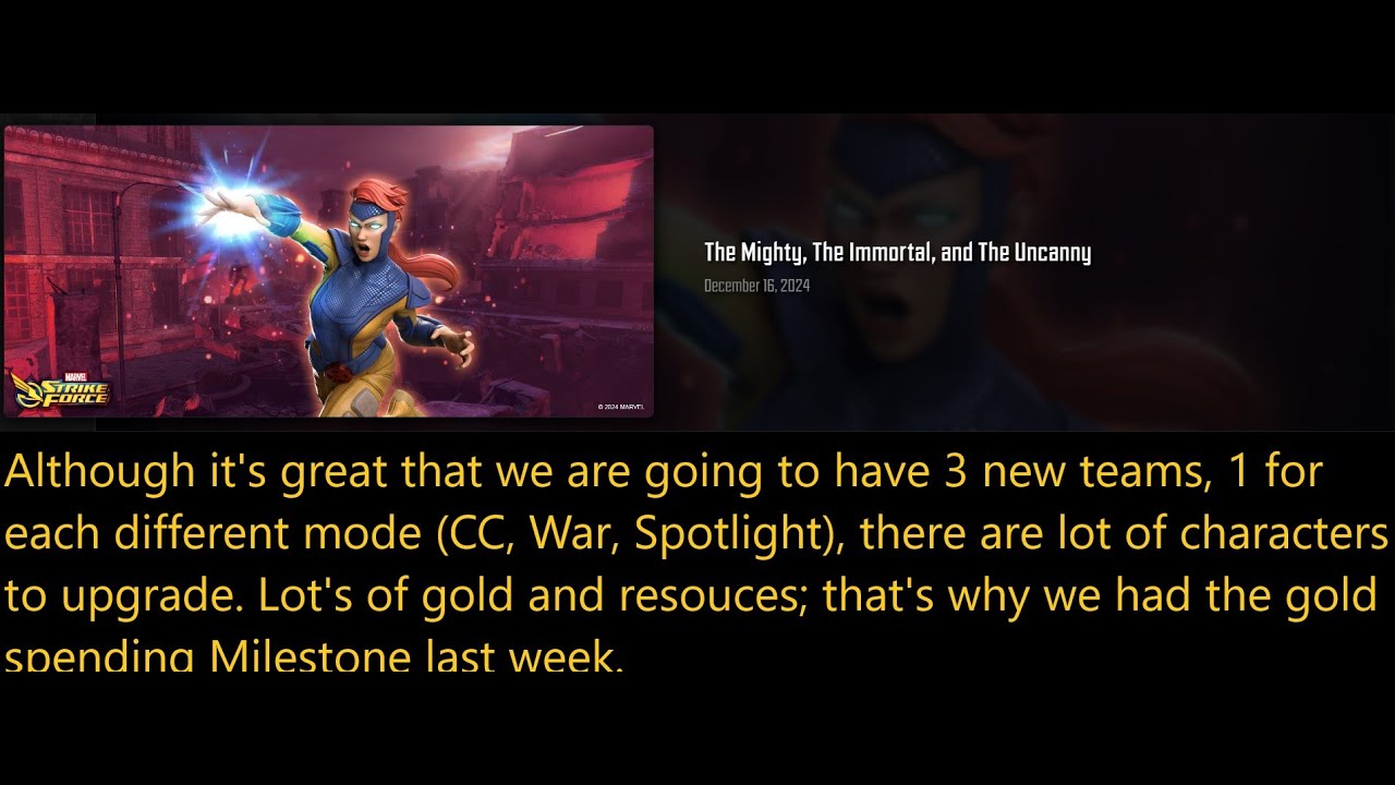 MSF - 3 new teams, lot's of new characters Hope you saved your money la ...