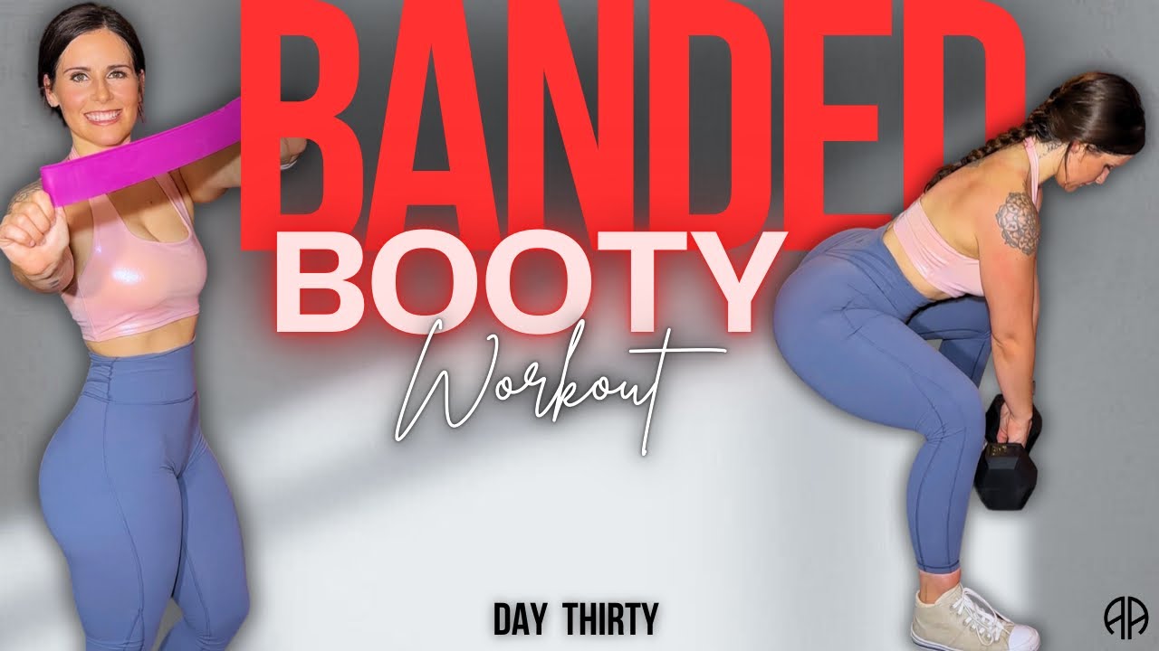 50 Min Banded Booty Workout At Home Dumbbells Day 30 Active 1 0