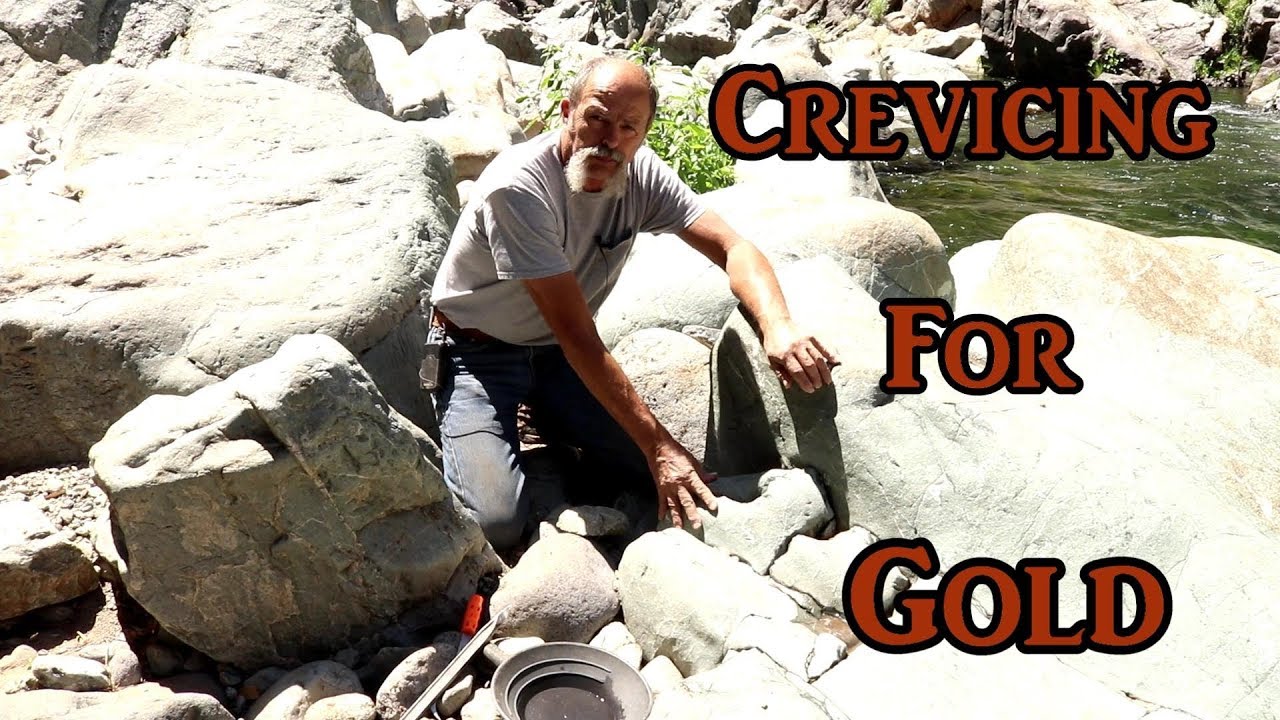Crevicing for gold with water still a little to high - YouTube