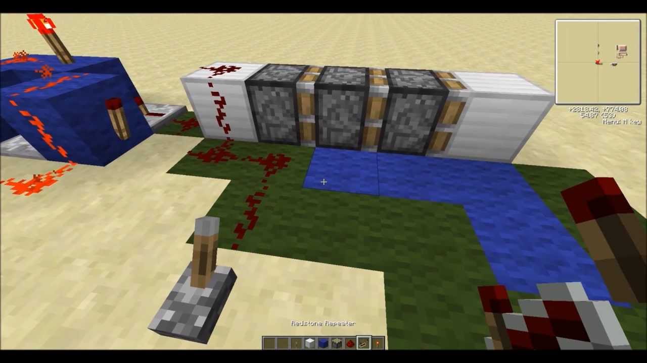Minecraft Tutorial: Horizontal Triple Piston Extender 1.5.2 - YouTube