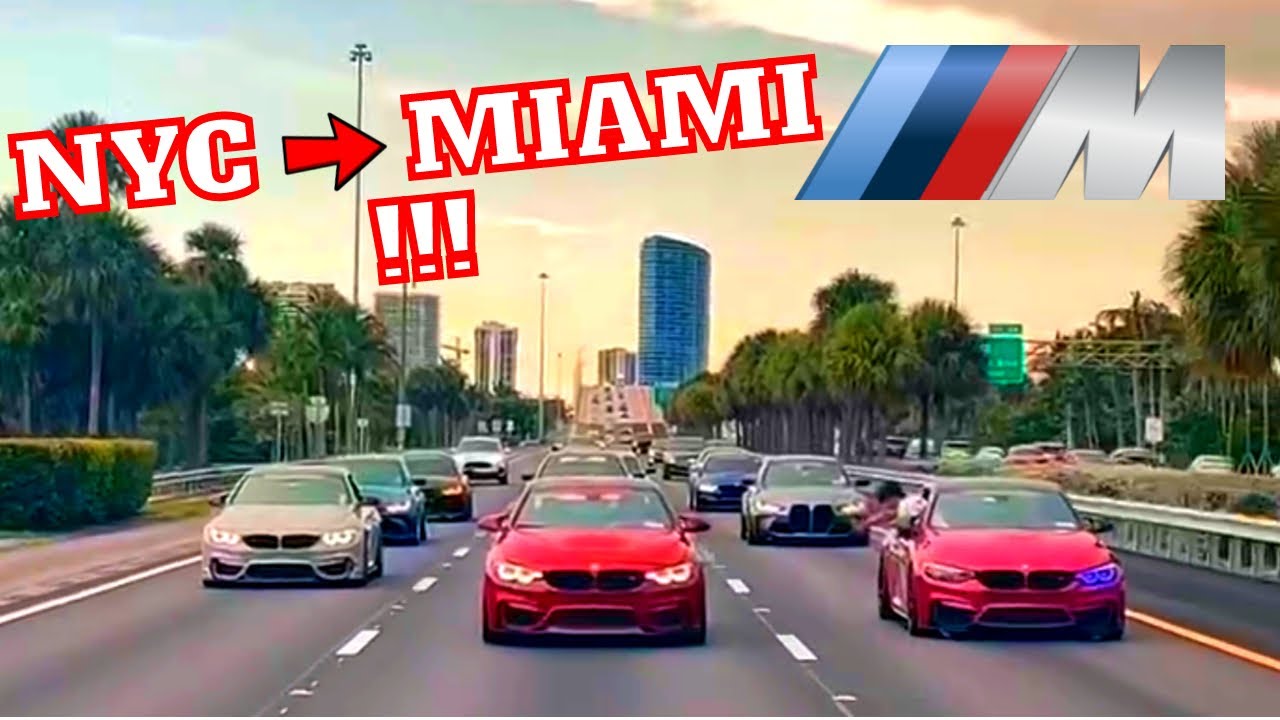 INSANE City to city BMW Cut up Rally !! Miami trip day #1 - YouTube