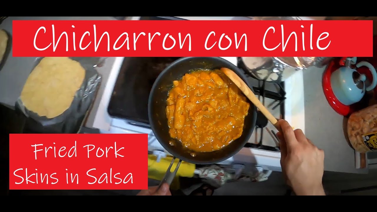 How to make Chicharron con Chile (Fried Pork Skins in Salsa) - YouTube