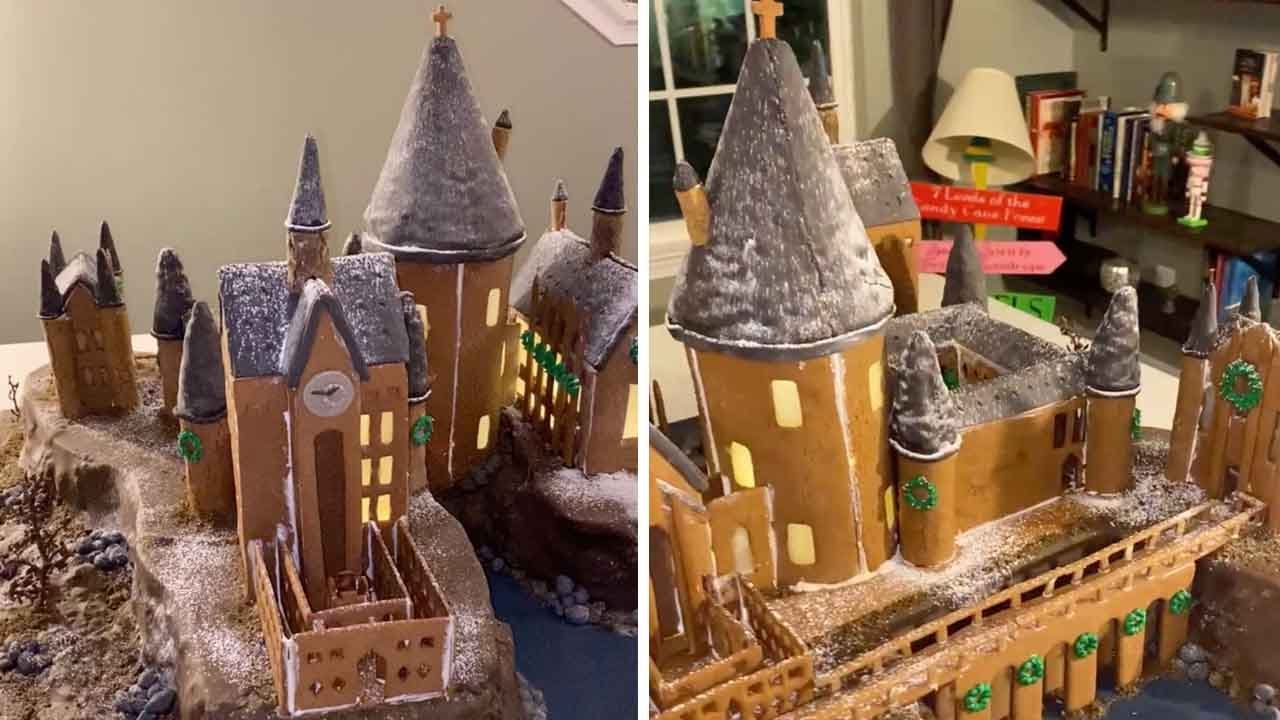Baker Creates Hogwarts Made From Gingerbread - YouTube