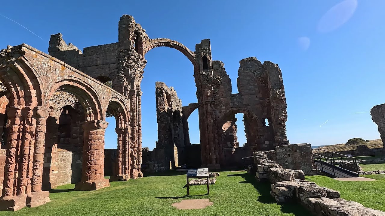LINDISFARNE PRIORY: Dramatic ruins on Holy Island. Also site of the ...