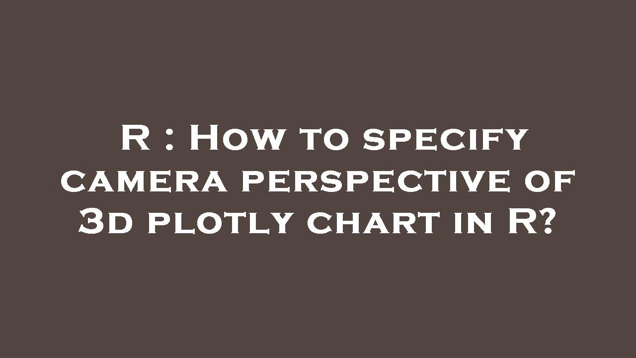 R : How to specify camera perspective of 3d plotly chart in R? - YouTube