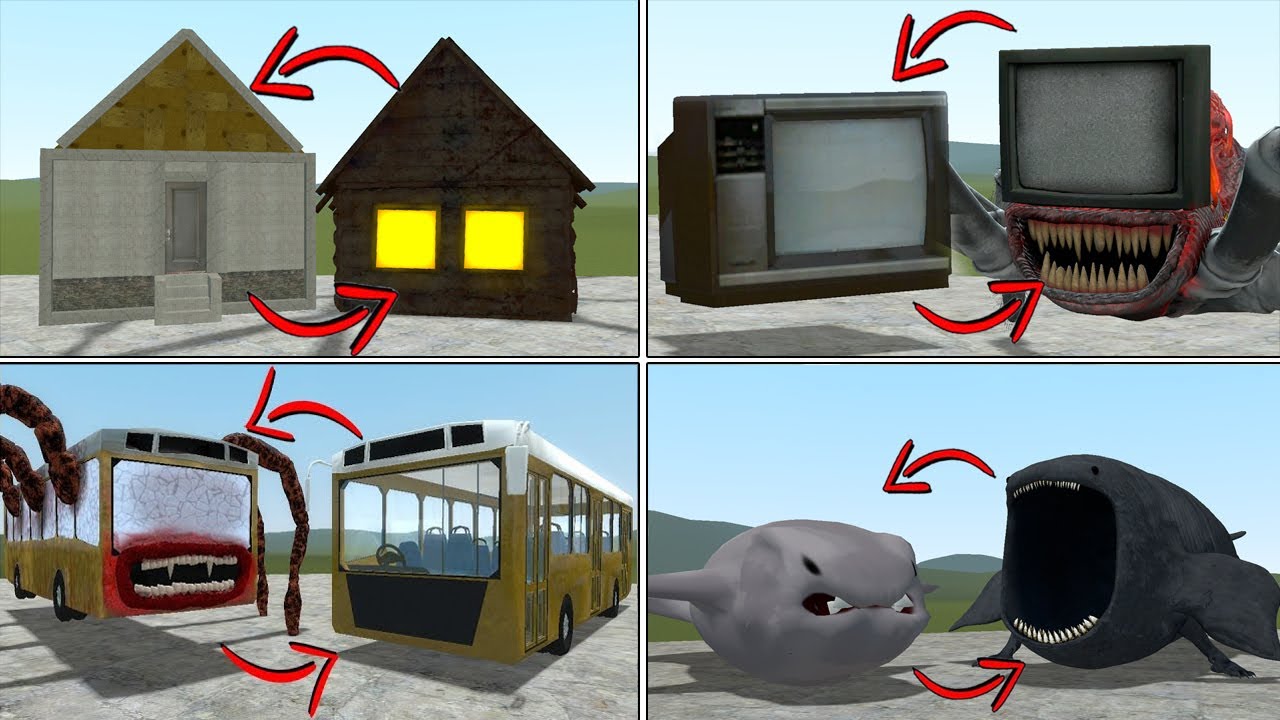 EVERYTHING TURNED INTO MONSTERS: HOUSE HEAD, CHOO CHOO THOMAS VS ALL ...