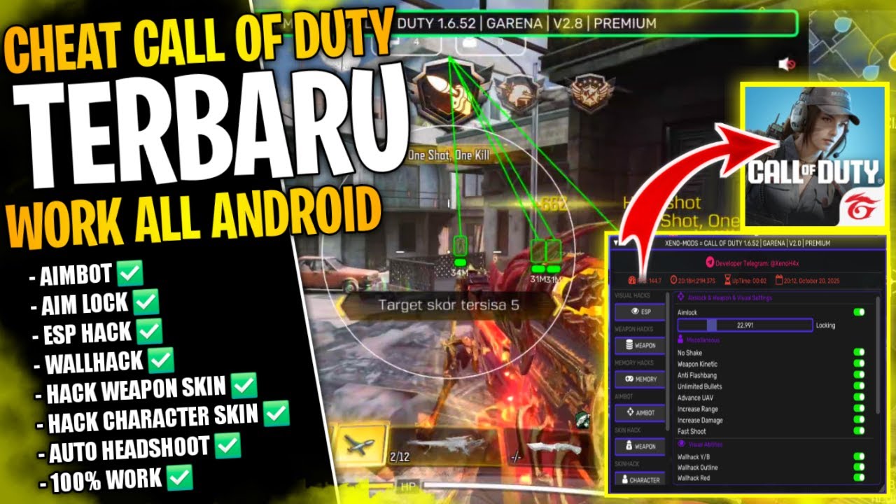 NEW CHEAT CODM GARENA MOD MENU UNLOCK ALL SKIN – CODM MOD APK AIM LOCK ...