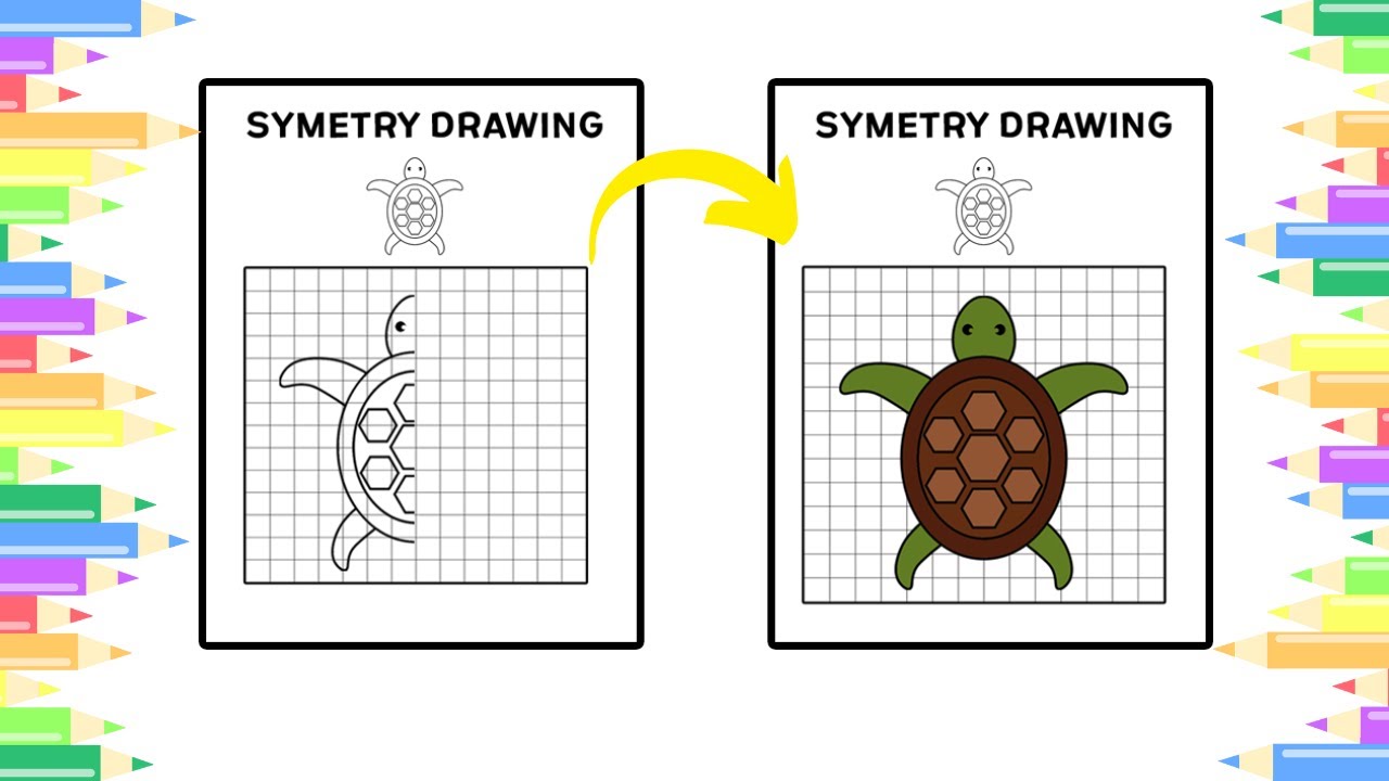 45 Animals Symmetry Drawing | Art Challenge | How to Draw Animals # ...