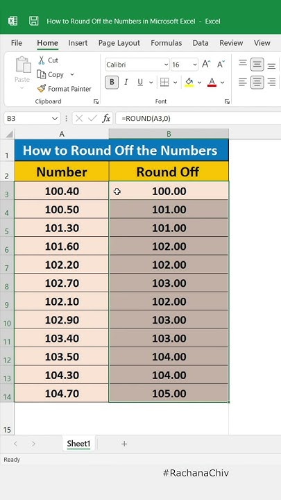 How to Round Off the Numbers in Microsoft Excel #excel #exceltutorial # ...
