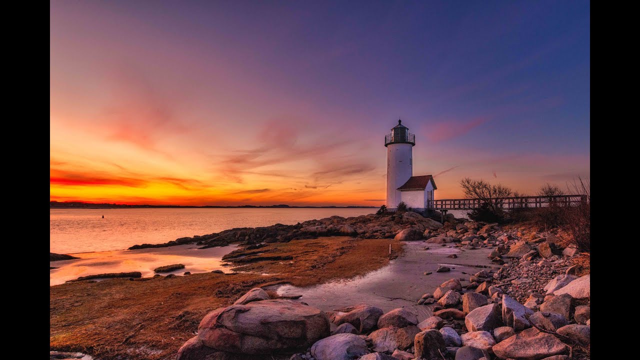 Annisquam Lighthouse sunset in Massachusetts. Near Ipswich and ...