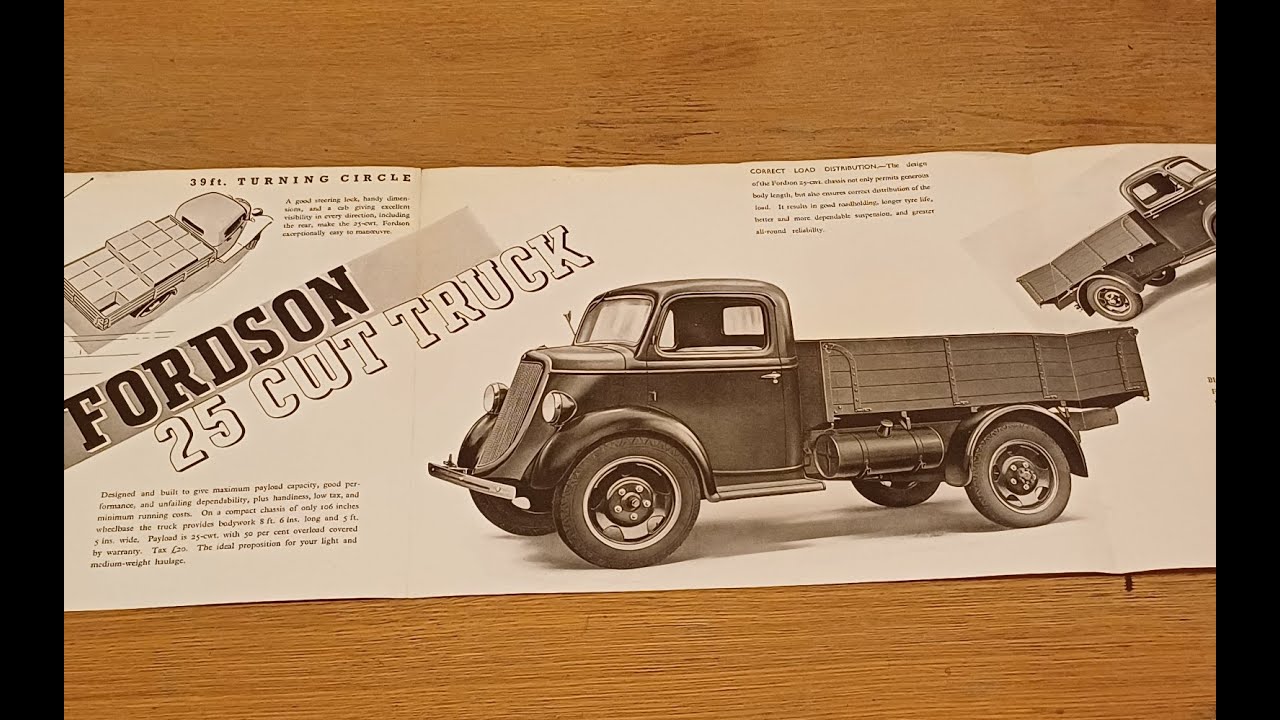 1936 to 1940 Fordson Model 61 Truck Sales Brochure Dagenham England V8 ...