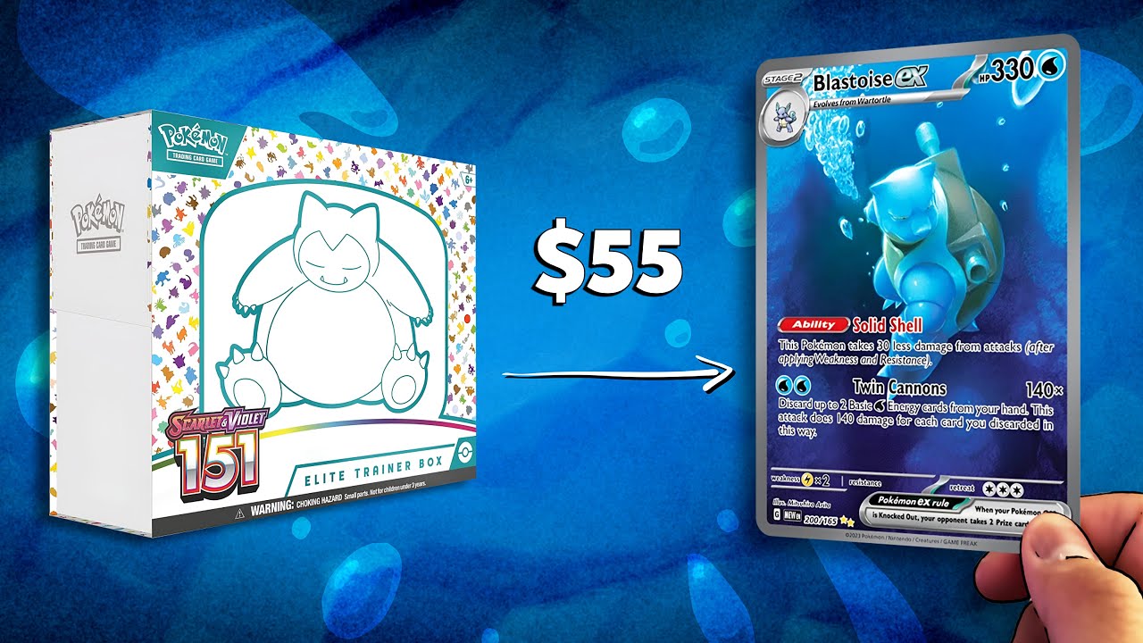 RARE BLASTOISE PULLED from a Pokemon 151 Elite Trainer Box! - YouTube