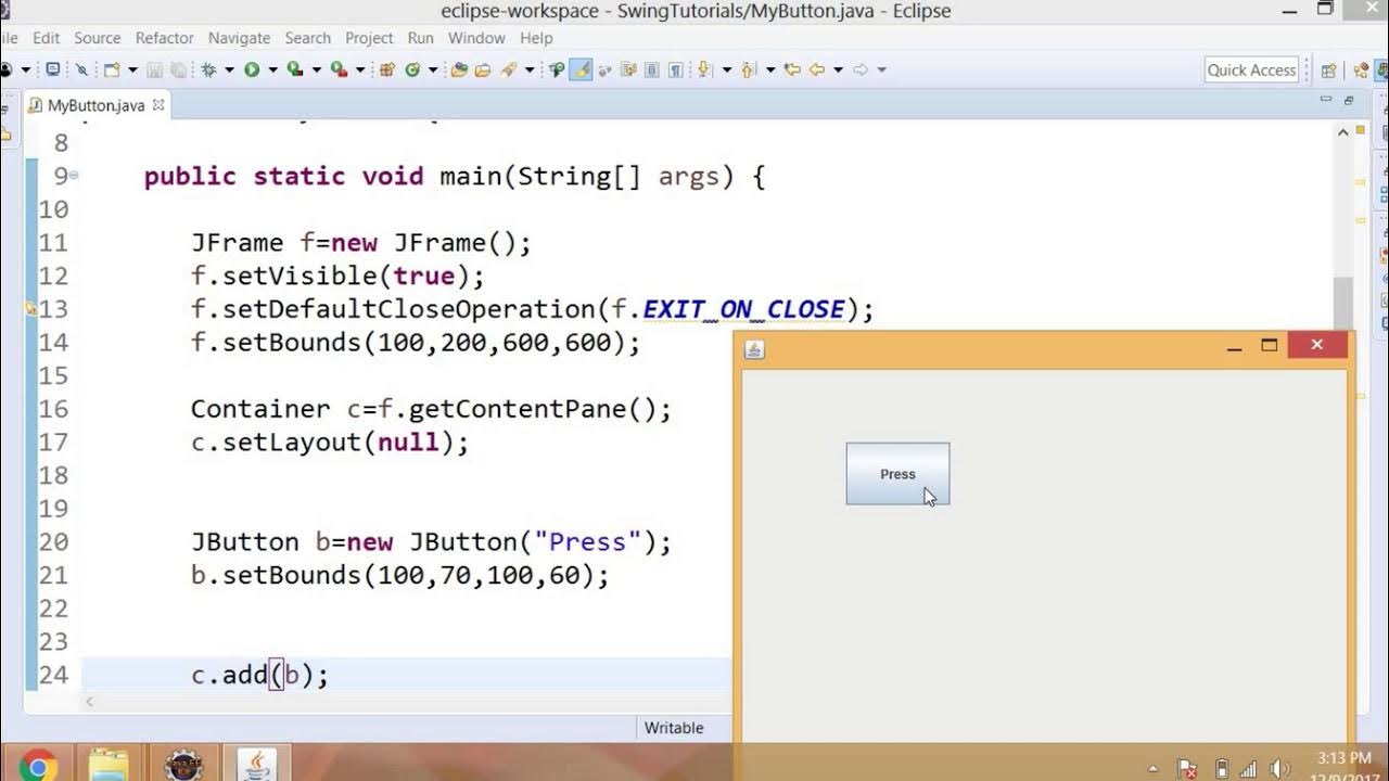 Java Swing(urdu/hindi)-12- JButton-01- How To Create a JButton - YouTube