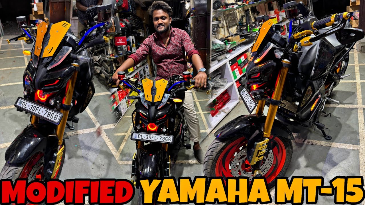 INDIA's Most Loaded YAMAHA MT15 Modification |DRL|Full System Exhaust ...