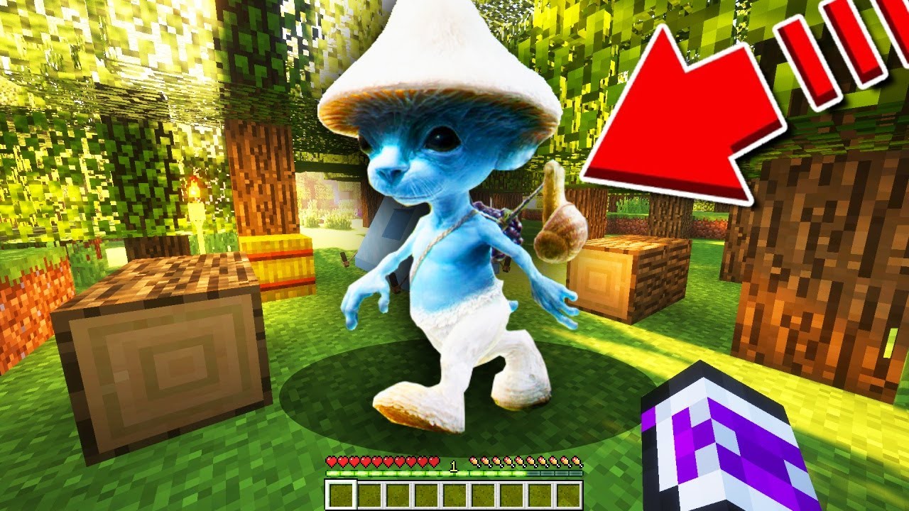 Me ENCUENTRO al MEME GATO PITUFO SMURF CAT en MINECRAFT - YouTube