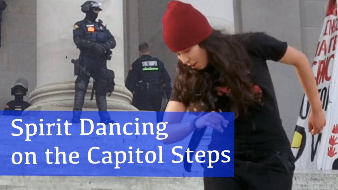 Spirit Dancing! Young Native Woman Dances on the Capitol Steps - YouTube