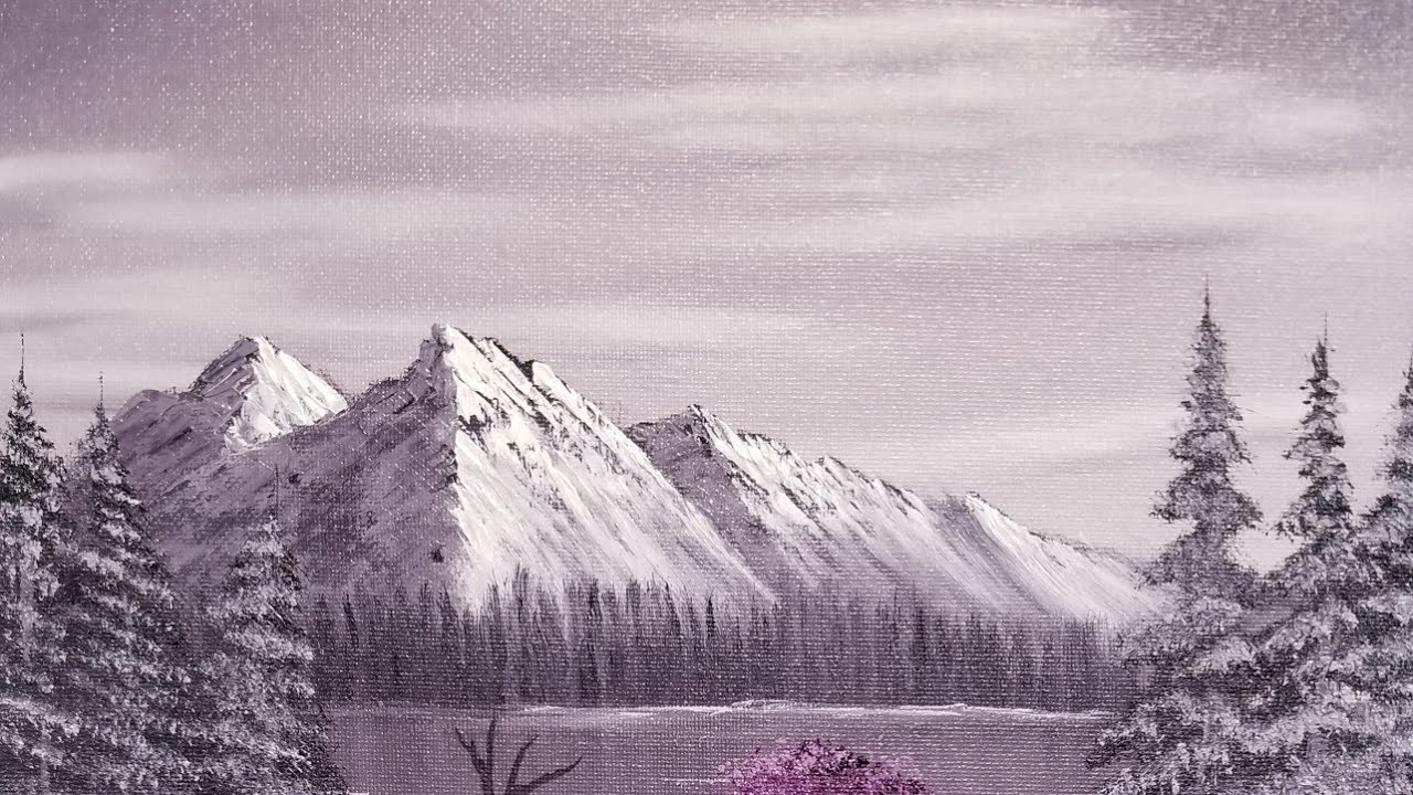 EASY 3 COLOR MOUNTAIN PAINTING|BEGINNER PAINTINTING TUTORIAL|EASY OIL ...