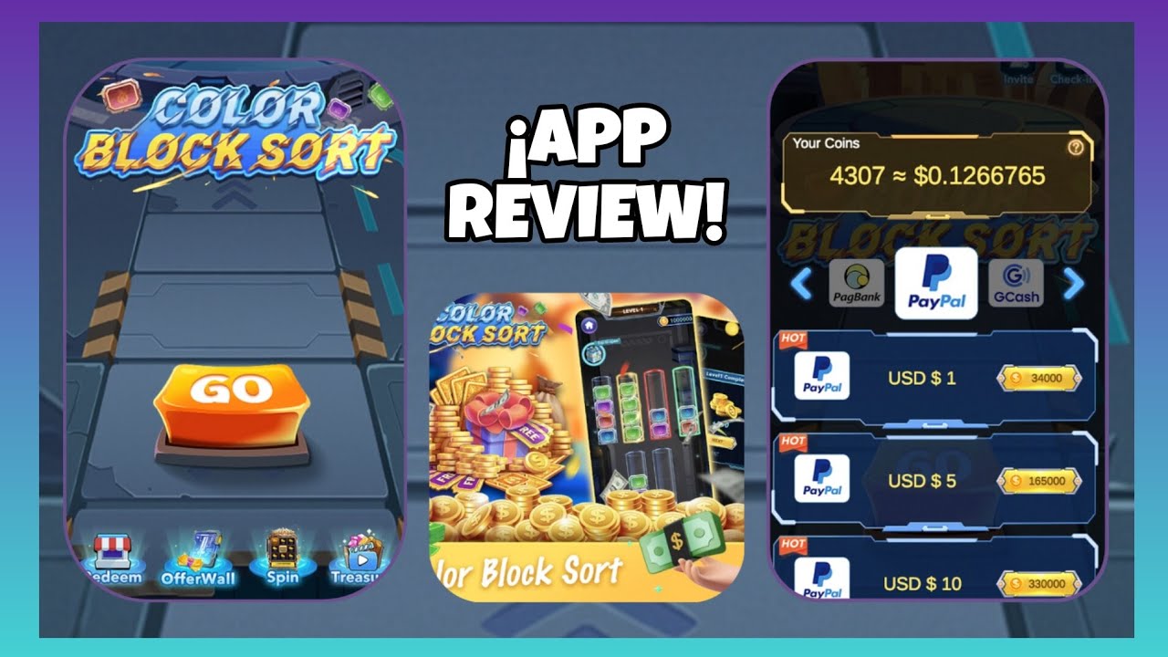 APP REVIEW [COLOR BLOCK SORT]🧪 ¡GANA 1 USD A PAYPAL JUGANDO!🎮 ¿PAGARA ...