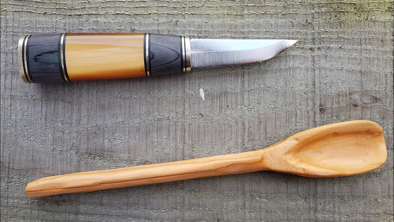 1st time wood carving, Making a Wooden Spoon from a scrap board - YouTube