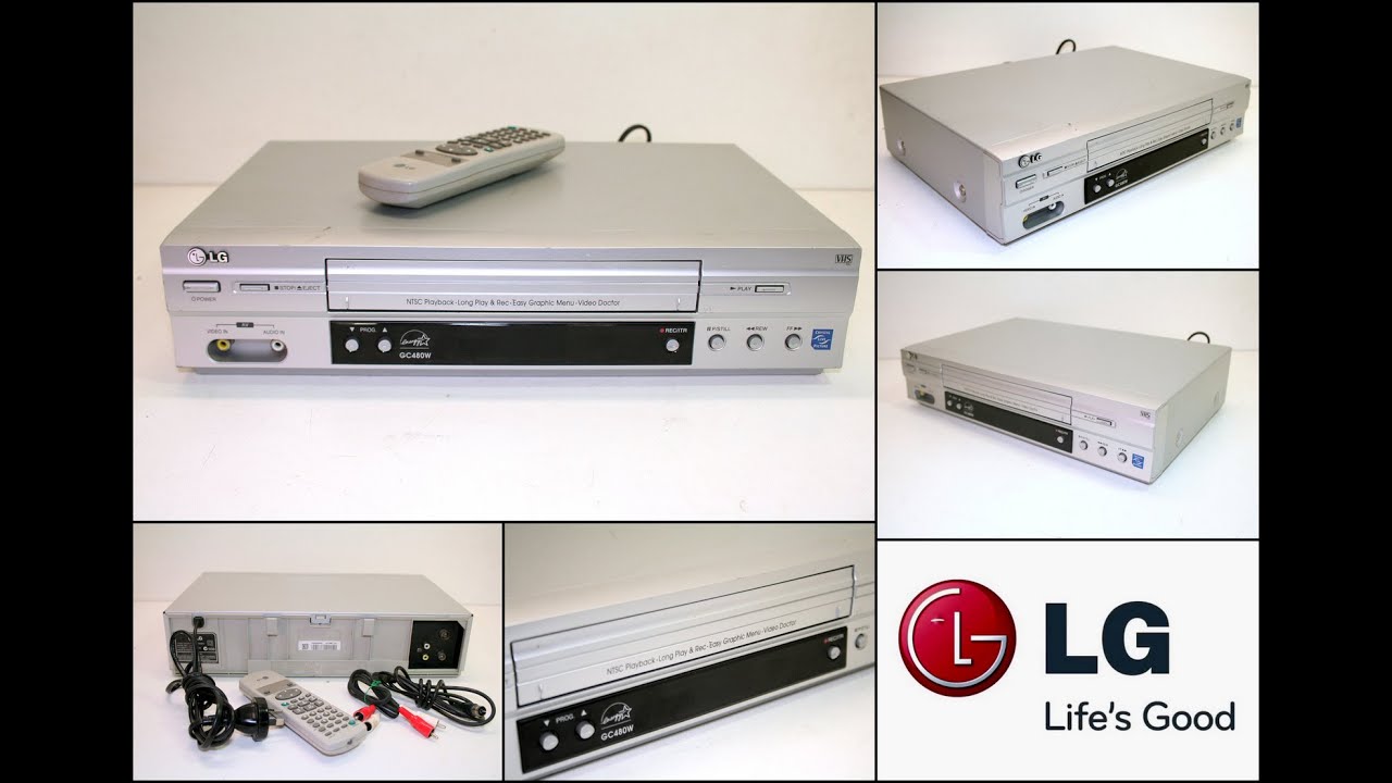 LG GC480W Crystal Live Picture VHS VCR Video Player with Remote Control ...
