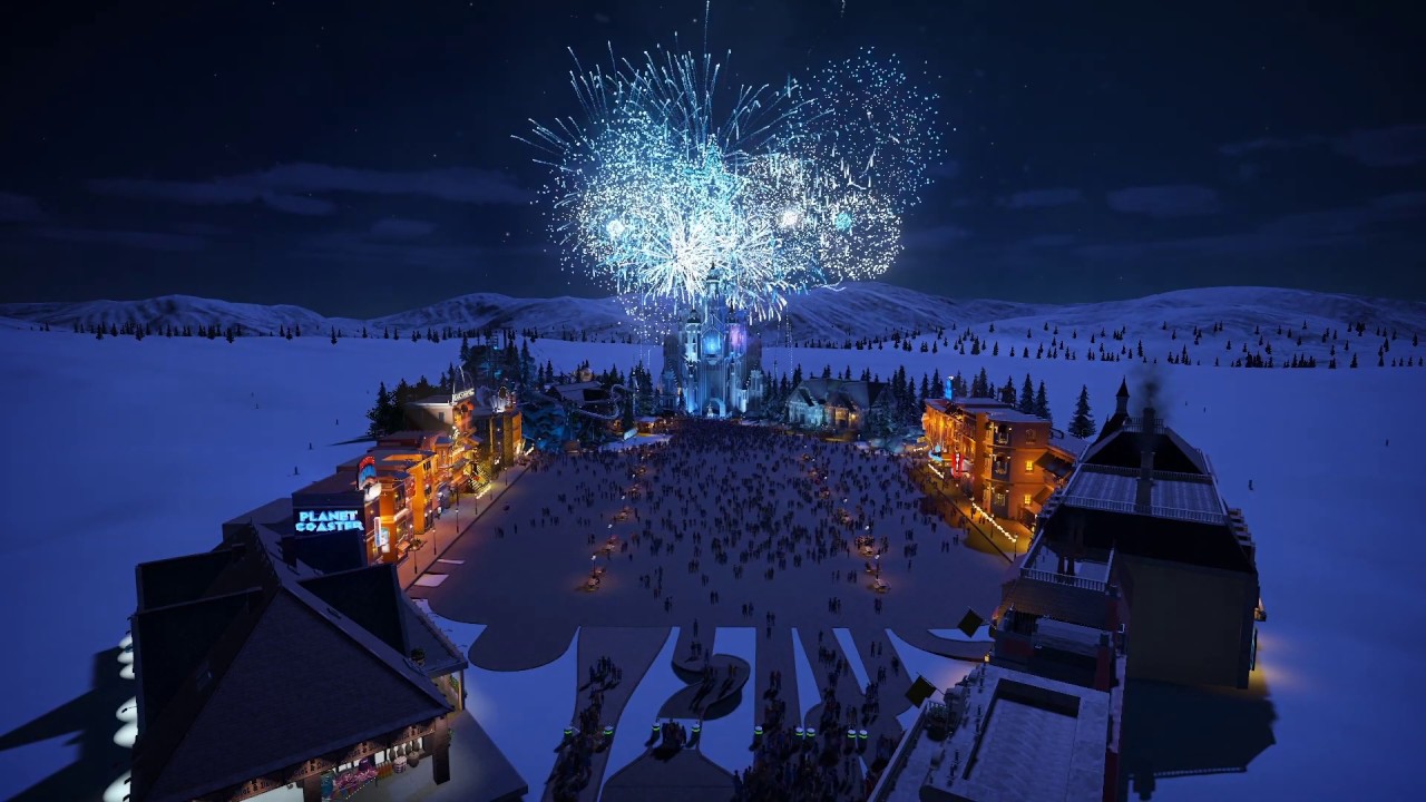Into the Unknown - Planet Coaster Fireworks Show - Frozen 2 - Rear View ...