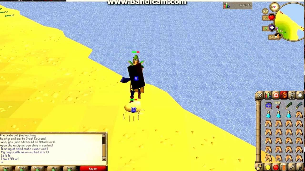 Runescape OSRS Woodcutting Skill Emote / Training At Sand Crabs With ...