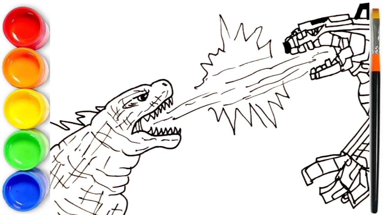 How to draw Godzilla vs Mechagodzilla | Godzilla x kong the new empire ...