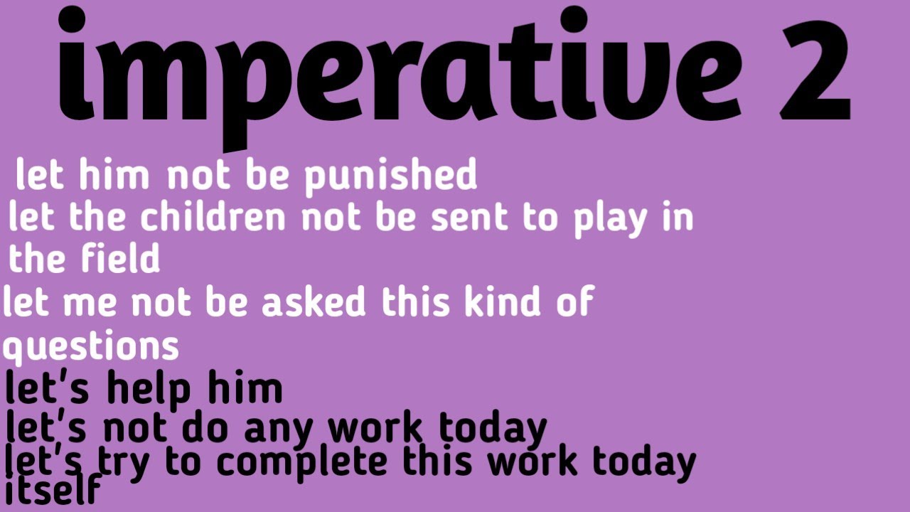 imperative sentence।। passive voice in imperative sentence।।use of let ...