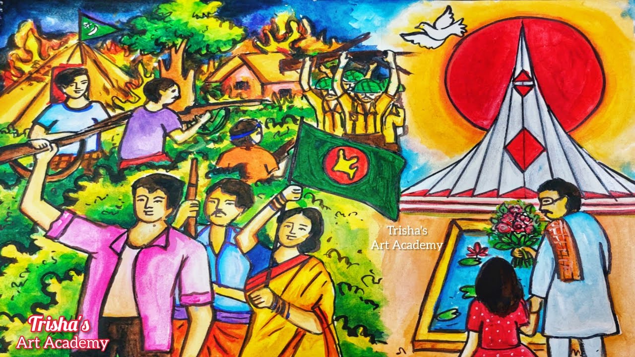 26 march drawing for completion | স্বাধীনতা দিবসের ছবি আকাঁ ...