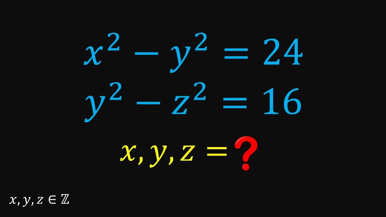 Diophantine Equation How To Solve Can You Solve It Youtube