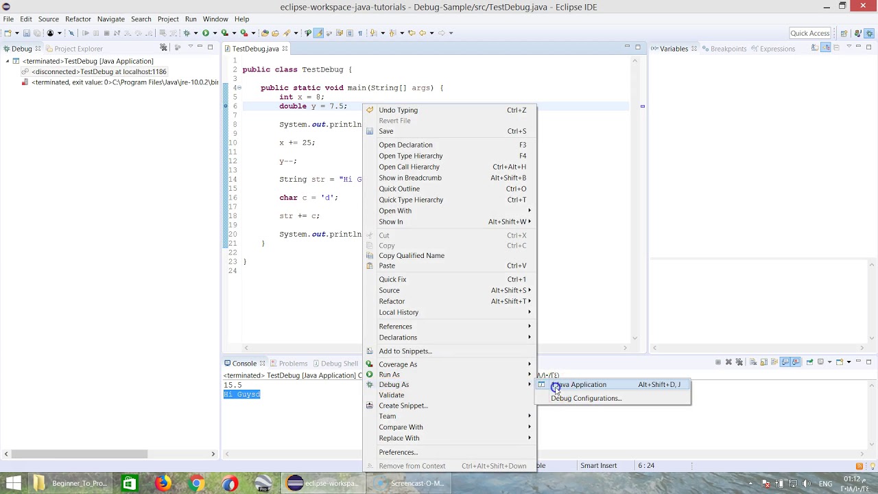 Java SE From Beginner To Professional 008 Debug Program In Eclipse ...