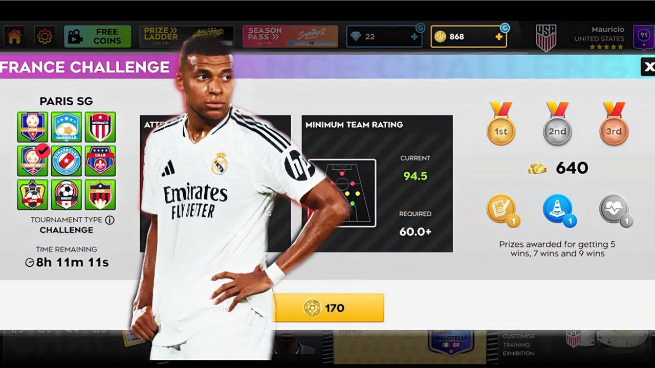 DLS 25, FRANCE CHALLENGE , HIGHLIGHTS & All Goals 🔥 - YouTube