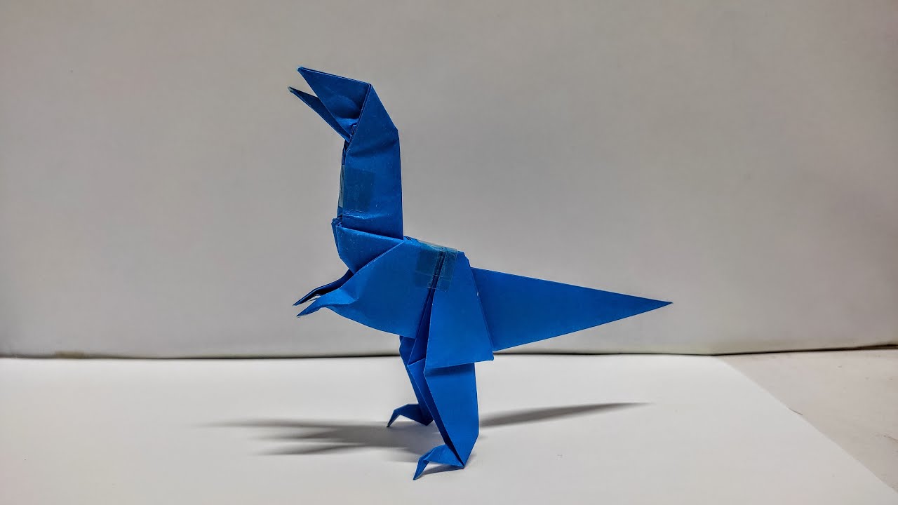 How To Fold An Origami Dinosaur Velociraptor Step By Step - YouTube